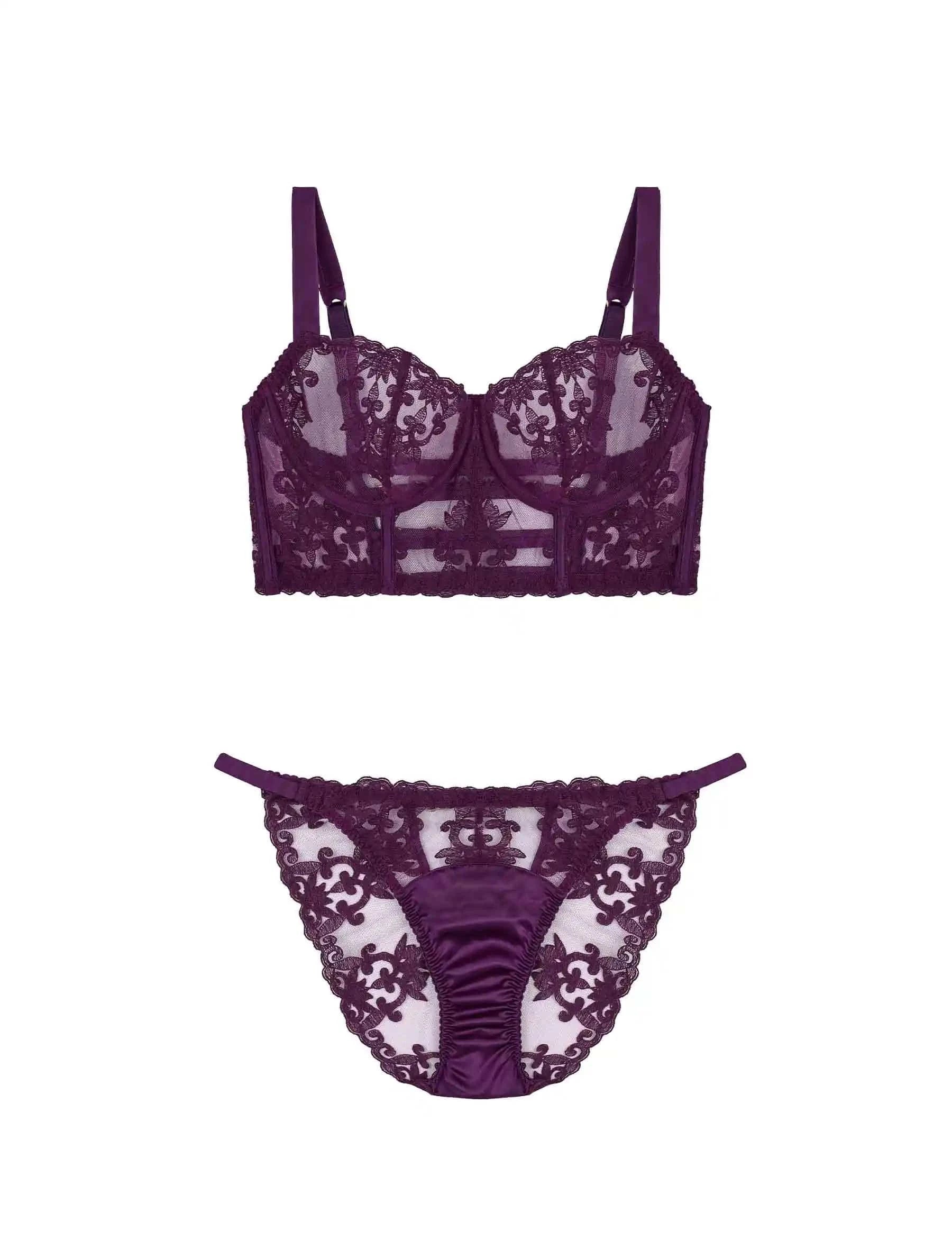 Cecilia Longline Balcony Bra & Ouvert Brief – Fleur of England