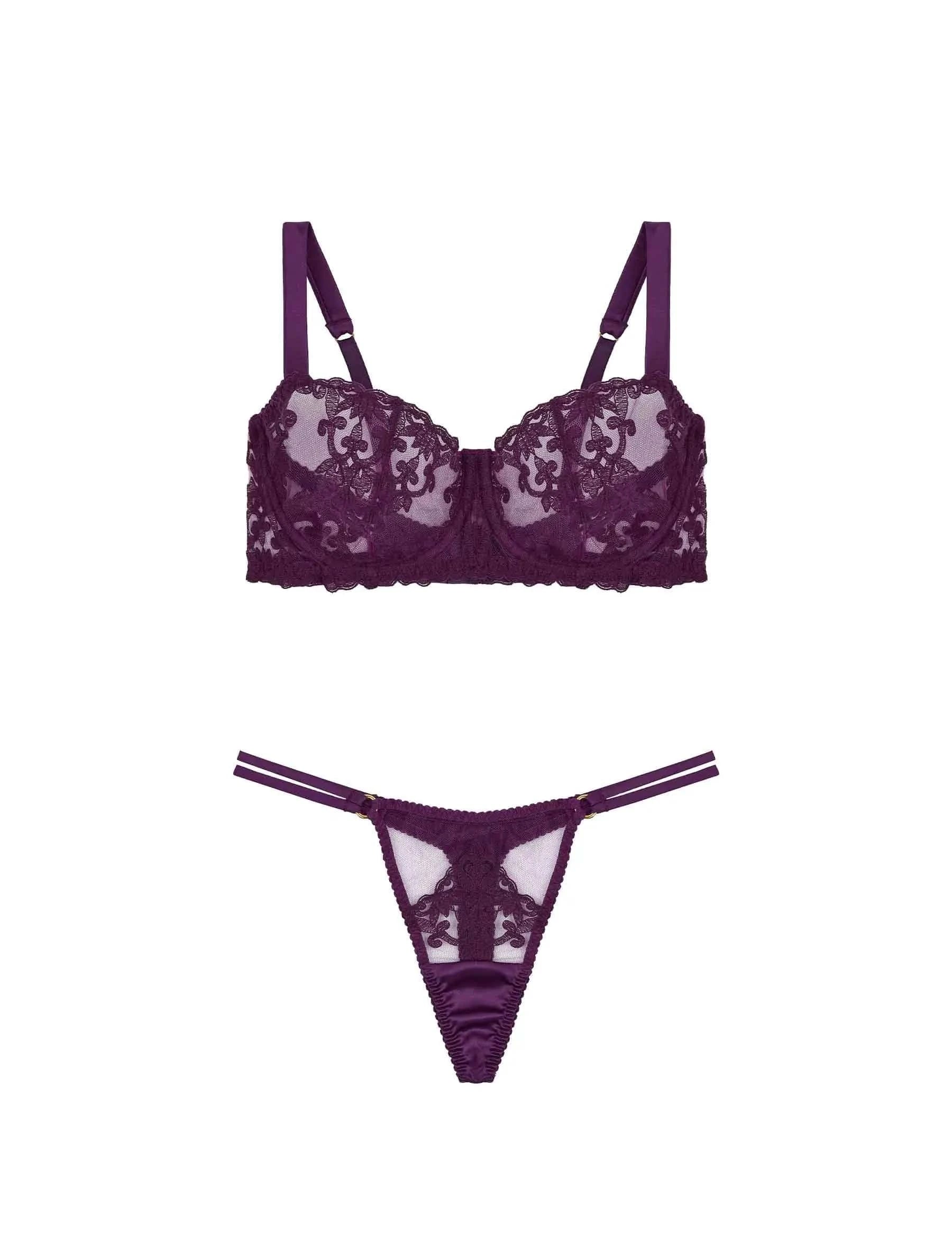 Cecilia Balcony Bra & Thong Lingerie Set – Fleur of England