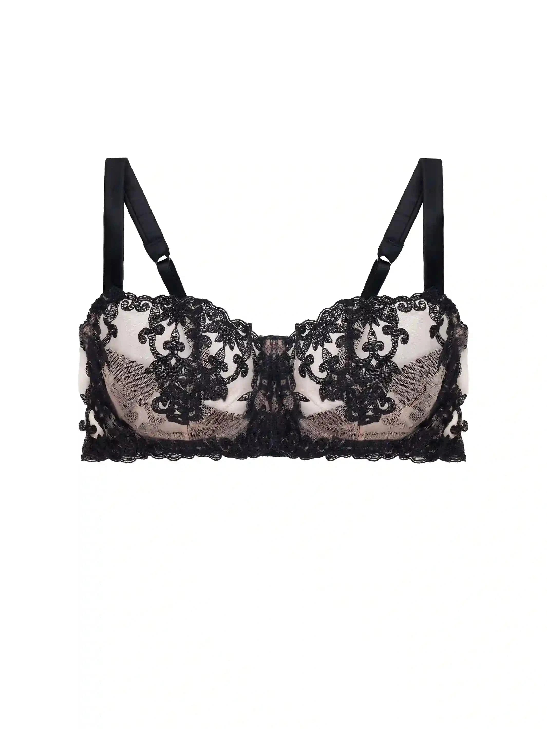 Luxury Lingerie Black Balcony Bra – Fleur of England